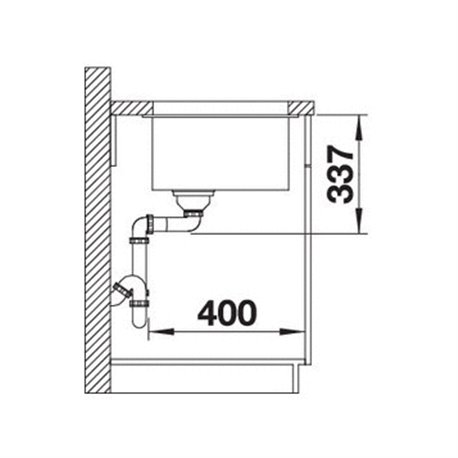 Evier Subline 800-U Silgranit 830x460 mm Blanc 523145 Blanco