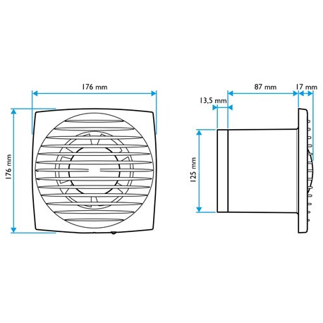 Extracteur Design 125 P détecteur de présence Ep 17 mm 11022307 Aldes