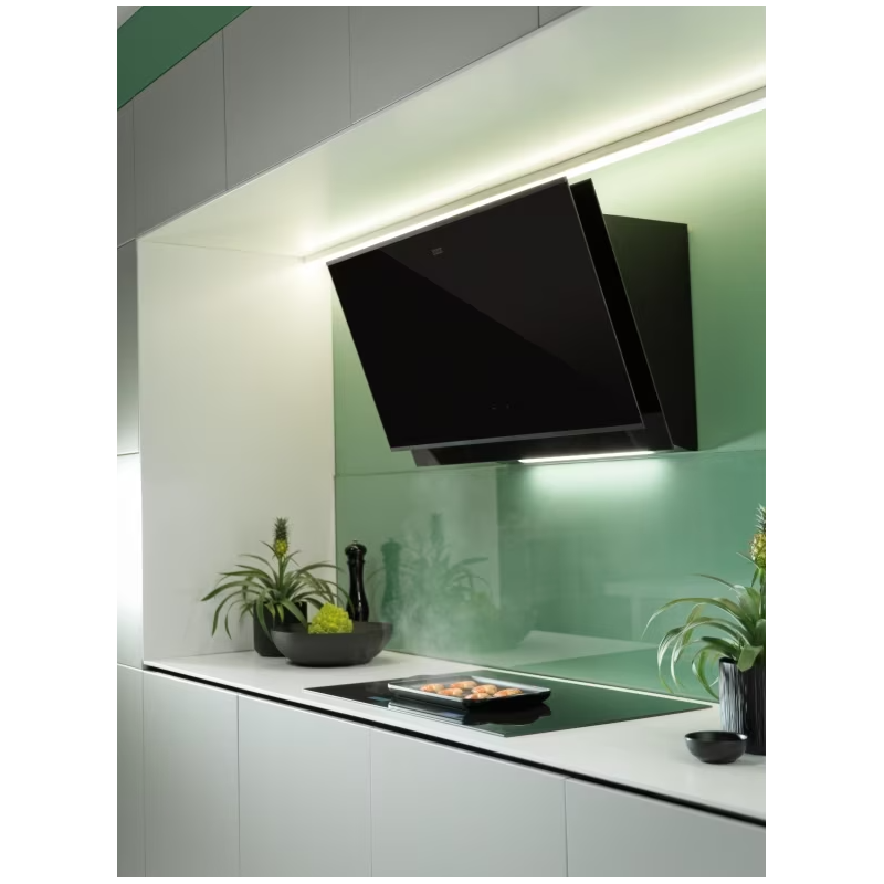 Hotte inclinée Mythos Pro Noir, profils noir mat 90 cm 233476 Franke