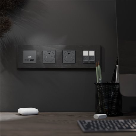 Plaque de finition Unica Deco Signature NU600877 Ardoise 4 postes ...